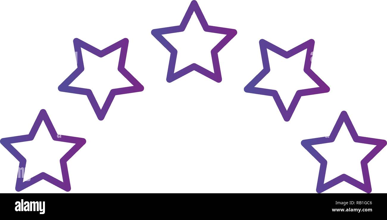 Five linear score stars in circle geometric shape. linear icon. Vector ...