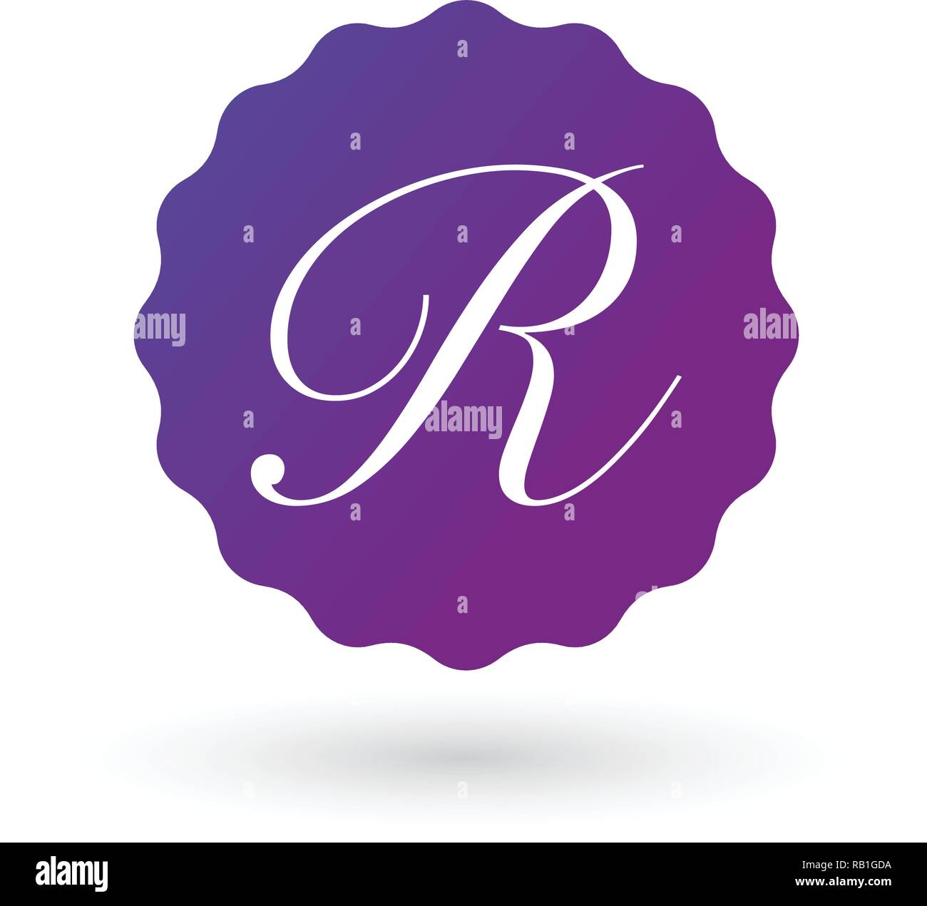 badge design elements, letter R template. Calligraphic elegant art logo ...