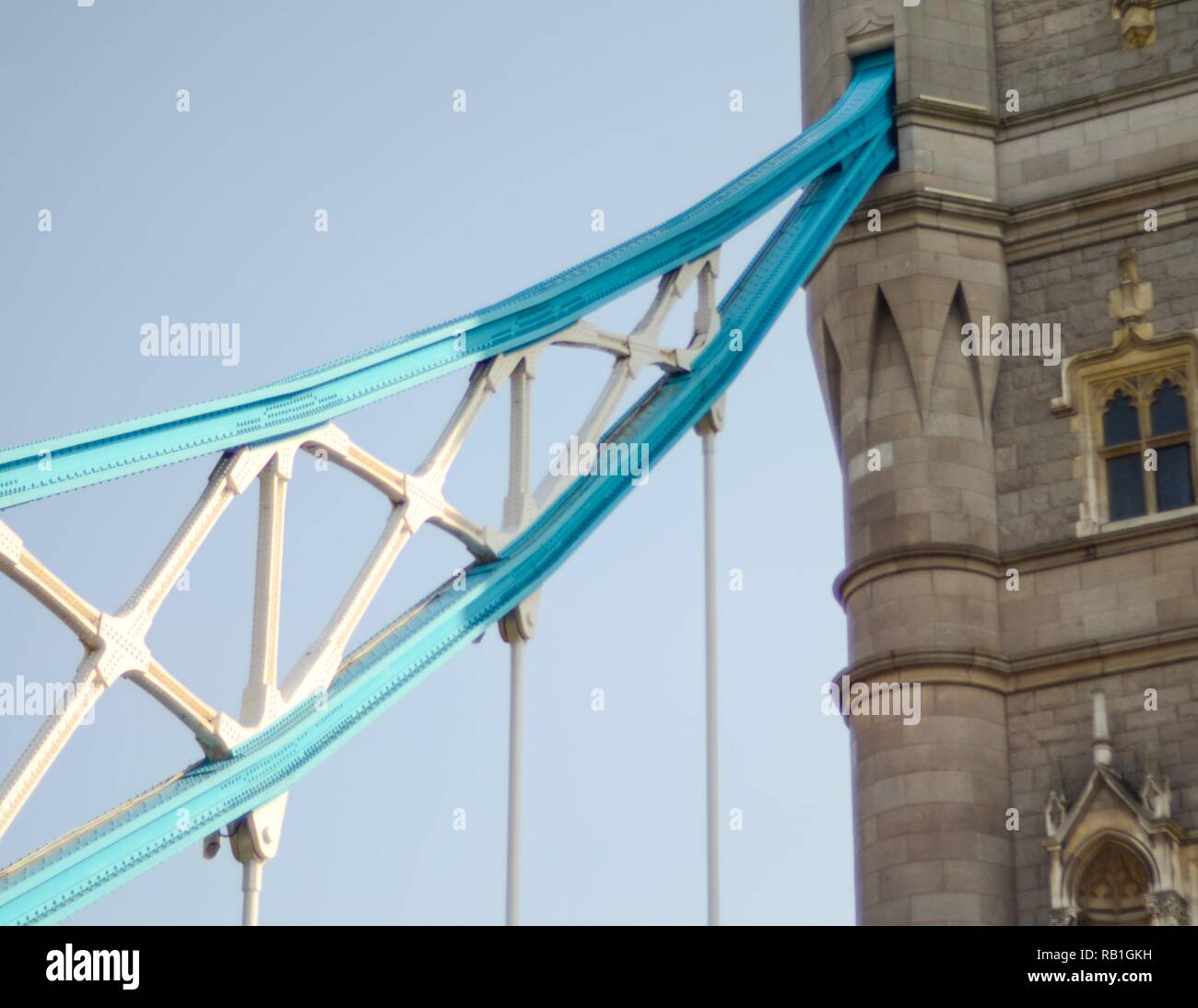 Tower bridge gothic tower and suspension cables hi-res stock ...