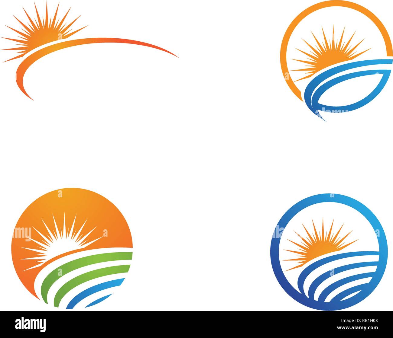 Sun logo and symbol vector Stock Vector Image & Art - Alamy