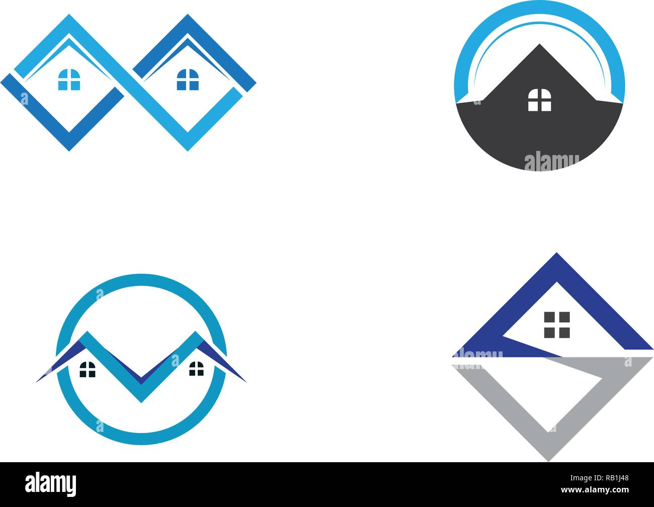 home buildings and symbols icons template Stock Vector Image & Art - Alamy