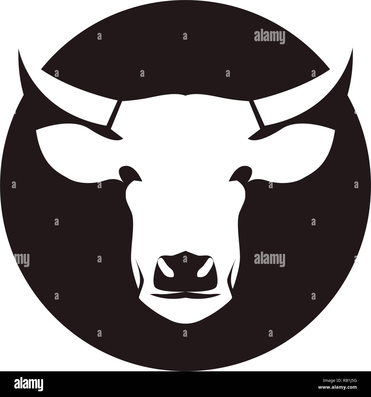 Cow head symbols logo vector template black Stock Vector Image & Art ...