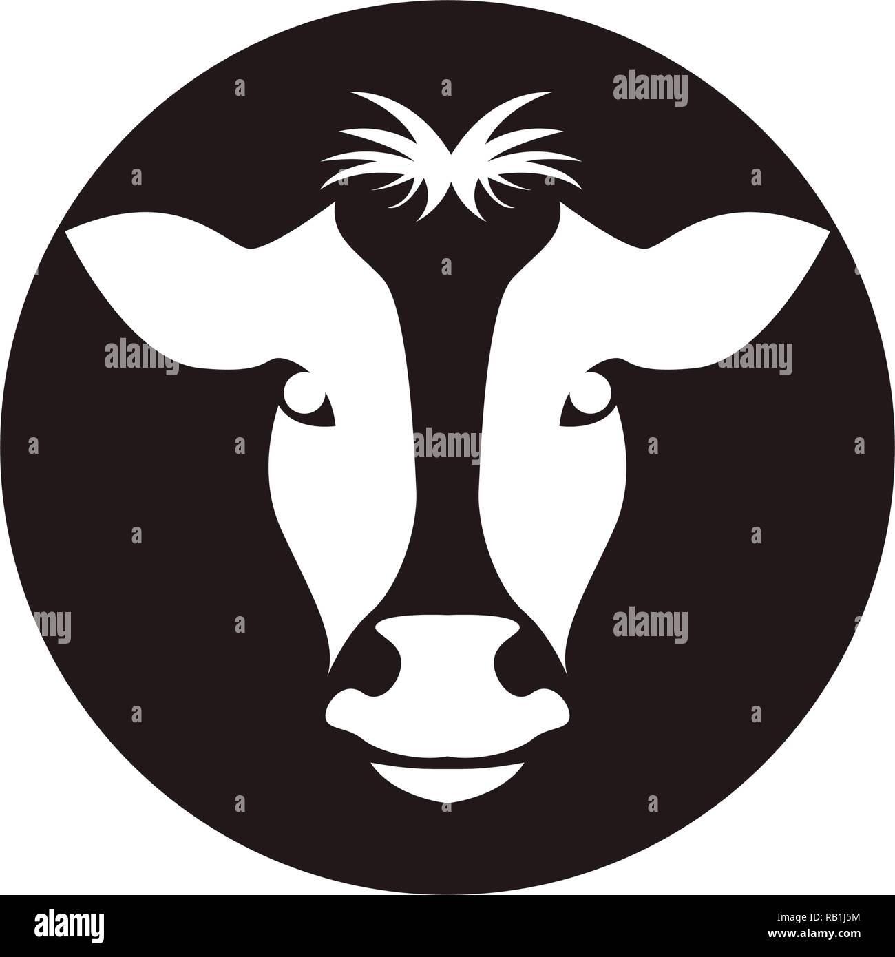 Cow head symbols logo vector template black Stock Vector Image & Art ...