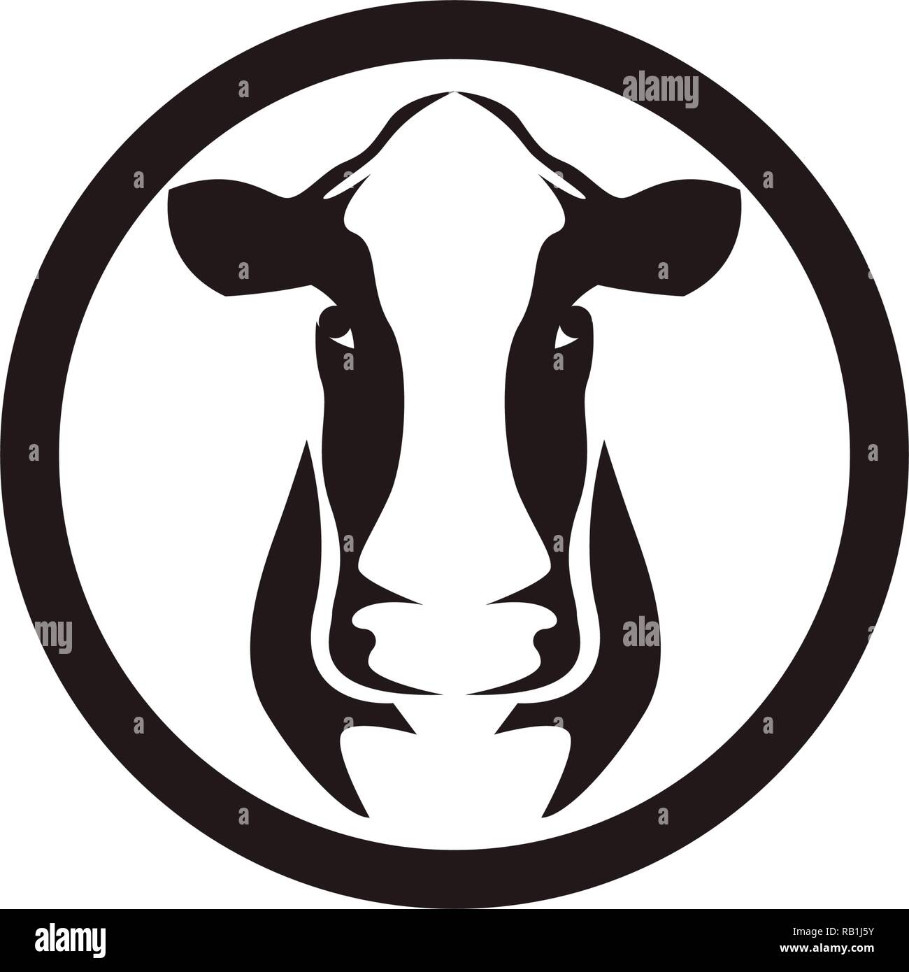 Cow head symbols logo vector template black Stock Vector Image & Art ...