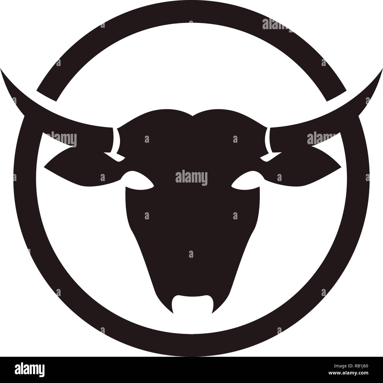 Cow head symbols logo vector template black Stock Vector Image & Art ...