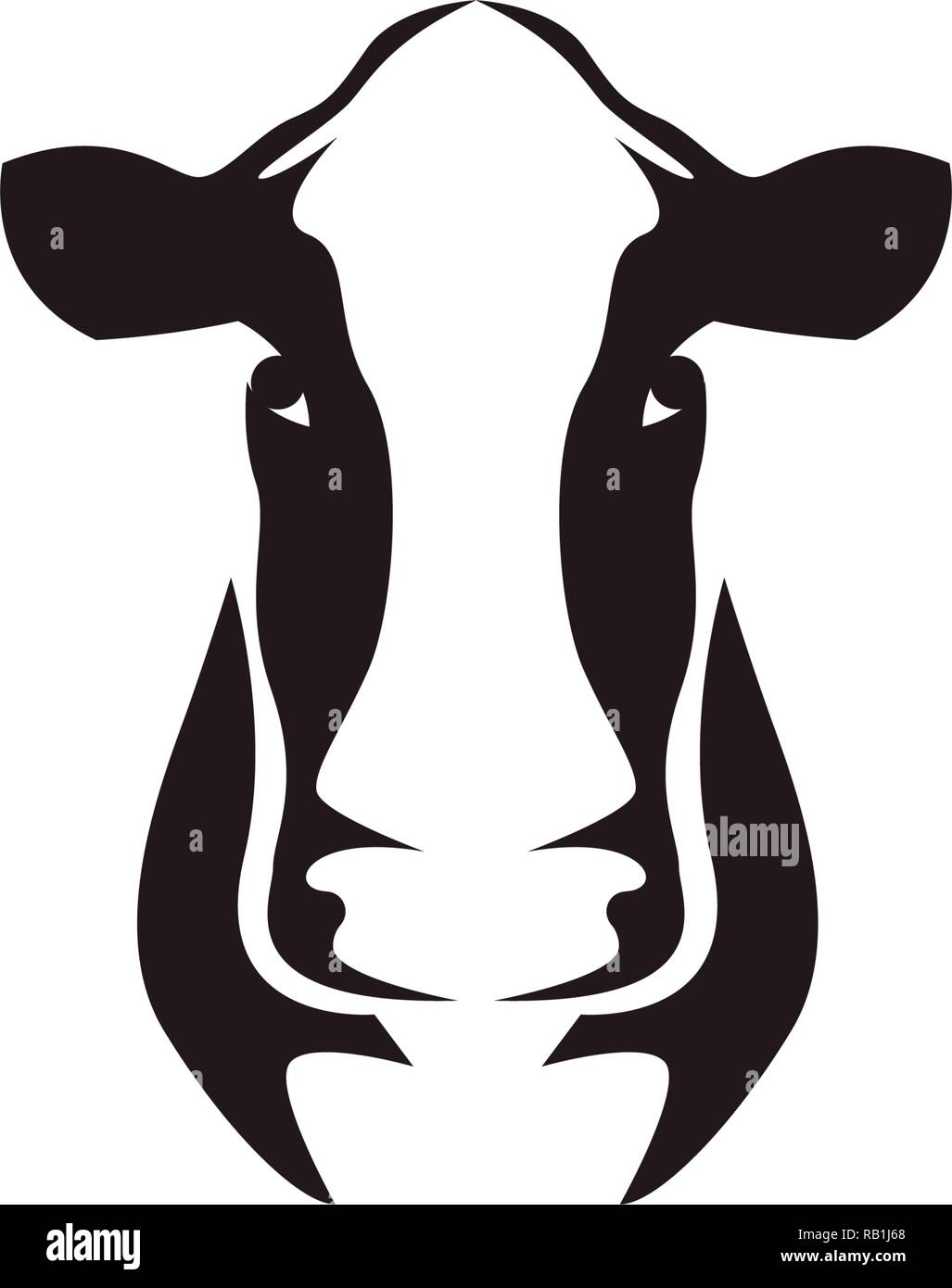 Cow head symbols logo vector template black Stock Vector Image & Art ...