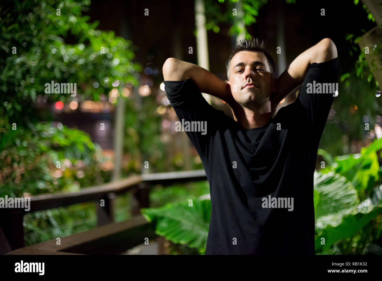 Australian man poses for picture in Brisbane, Australia. Brisbane is ...