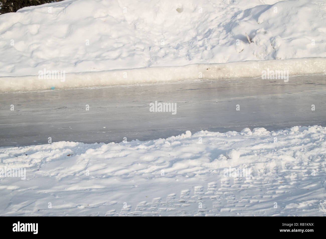 Background texture ice track, ice rink for winter ice skating Stock ...
