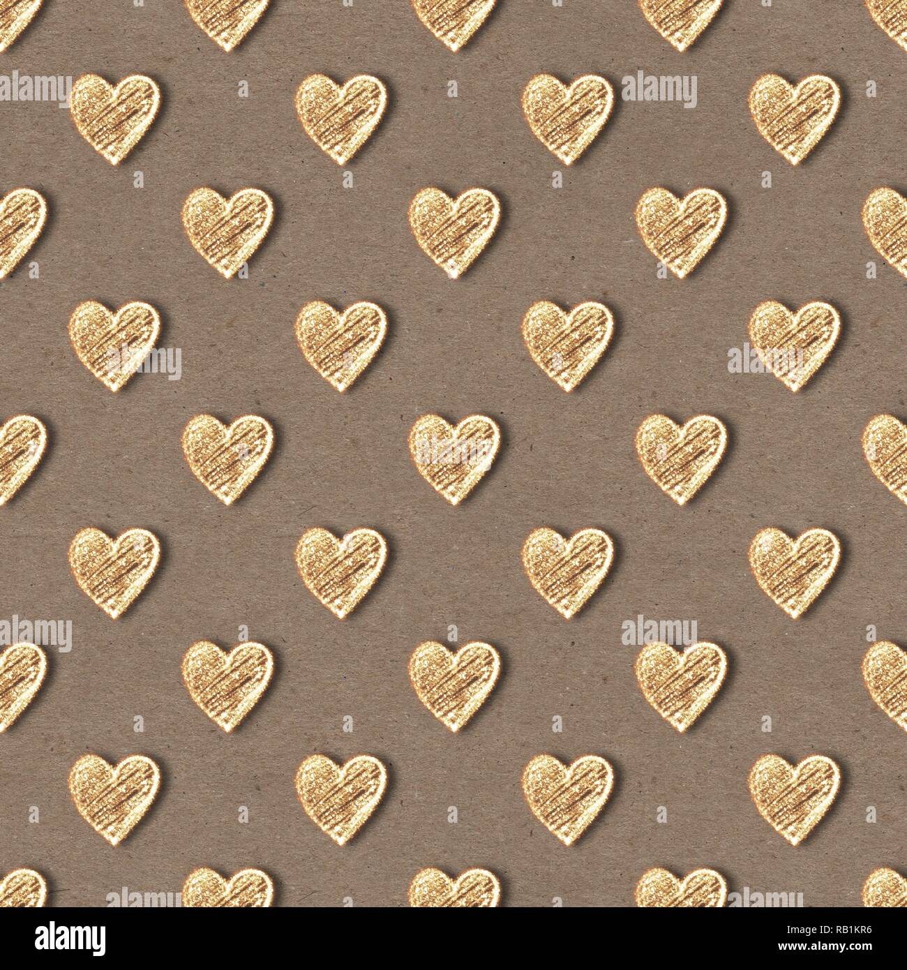 Gold glitter heart seamless pattern High Resolution Stock Photography ...