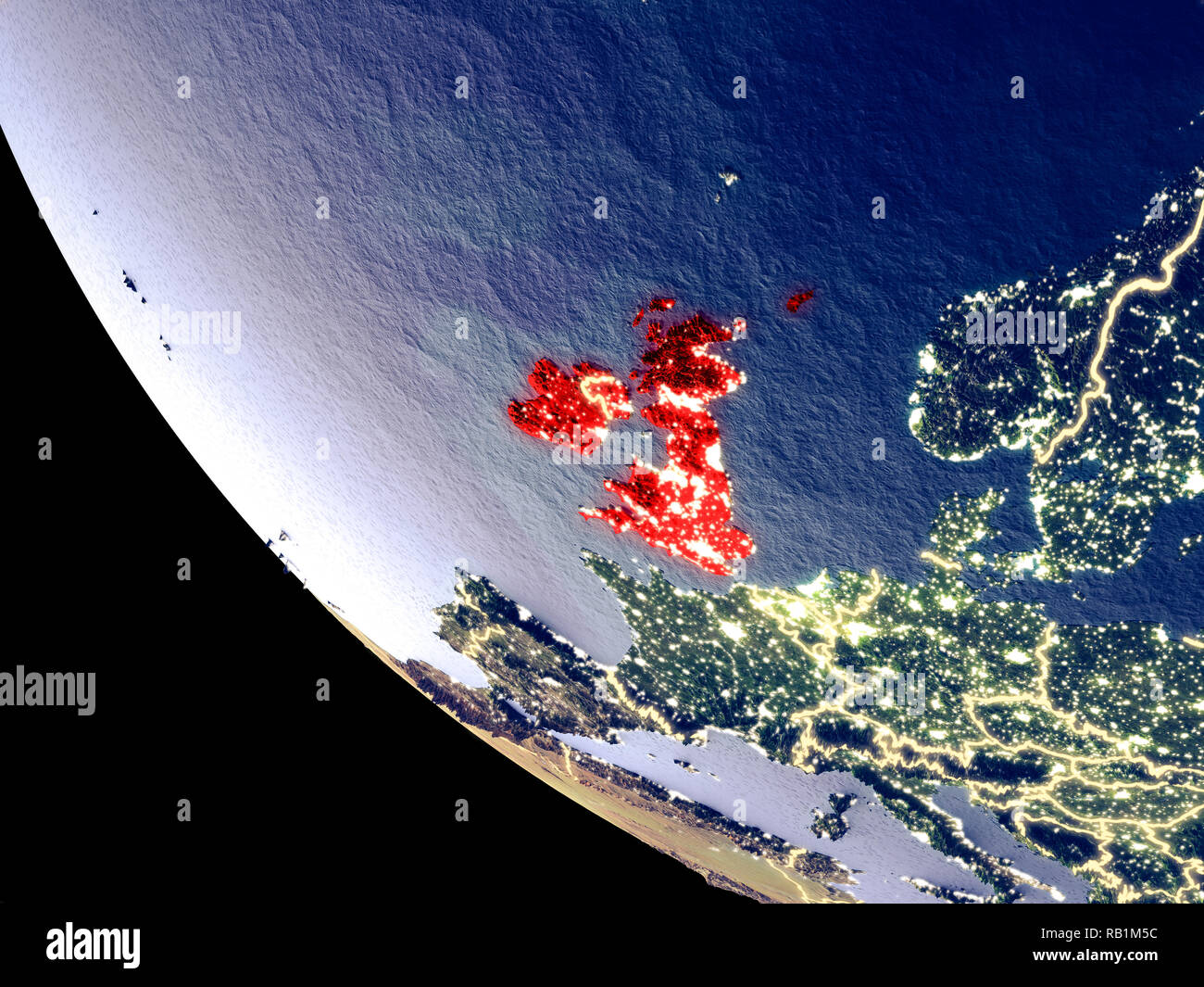 3d satellite image of uk and ireland hi-res stock photography and ...