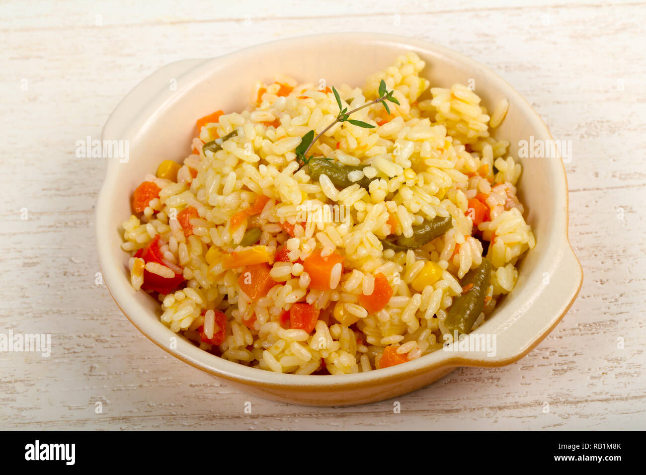 Mexican rice with vegetables and herbs Stock Photo - Alamy