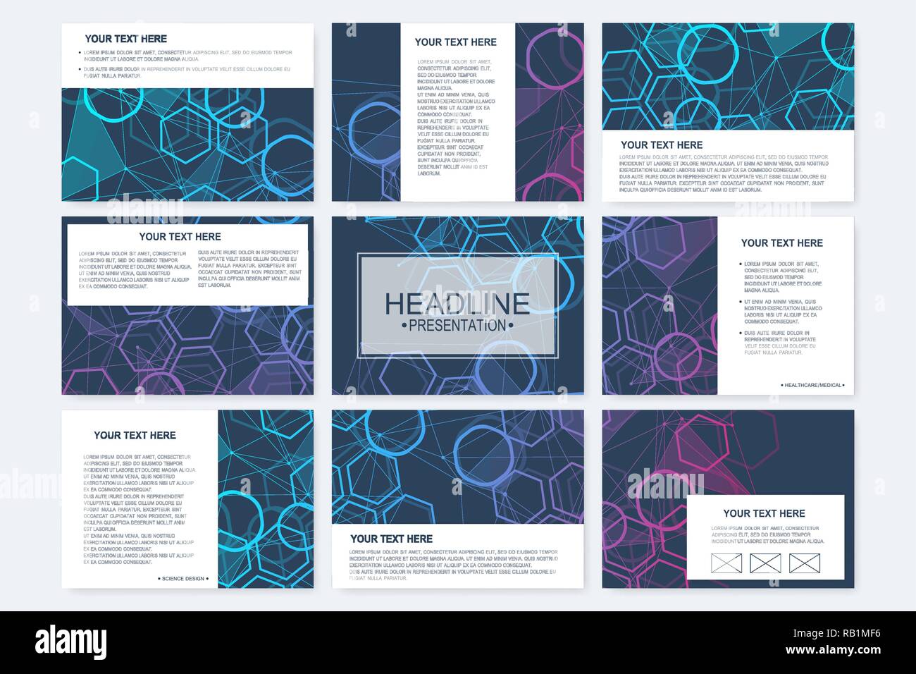 Big set of vector templates for presentation slides. Modern graphic ...