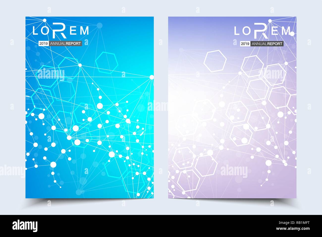 Scientific brochure design template. Vector flyer layout, Molecular ...