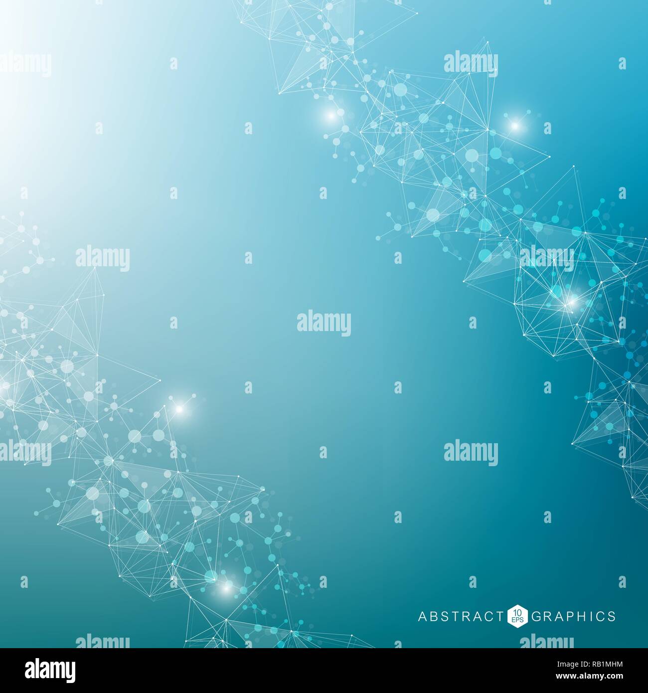 Structure molecule and communication. Dna, atom, neurons. Scientific ...