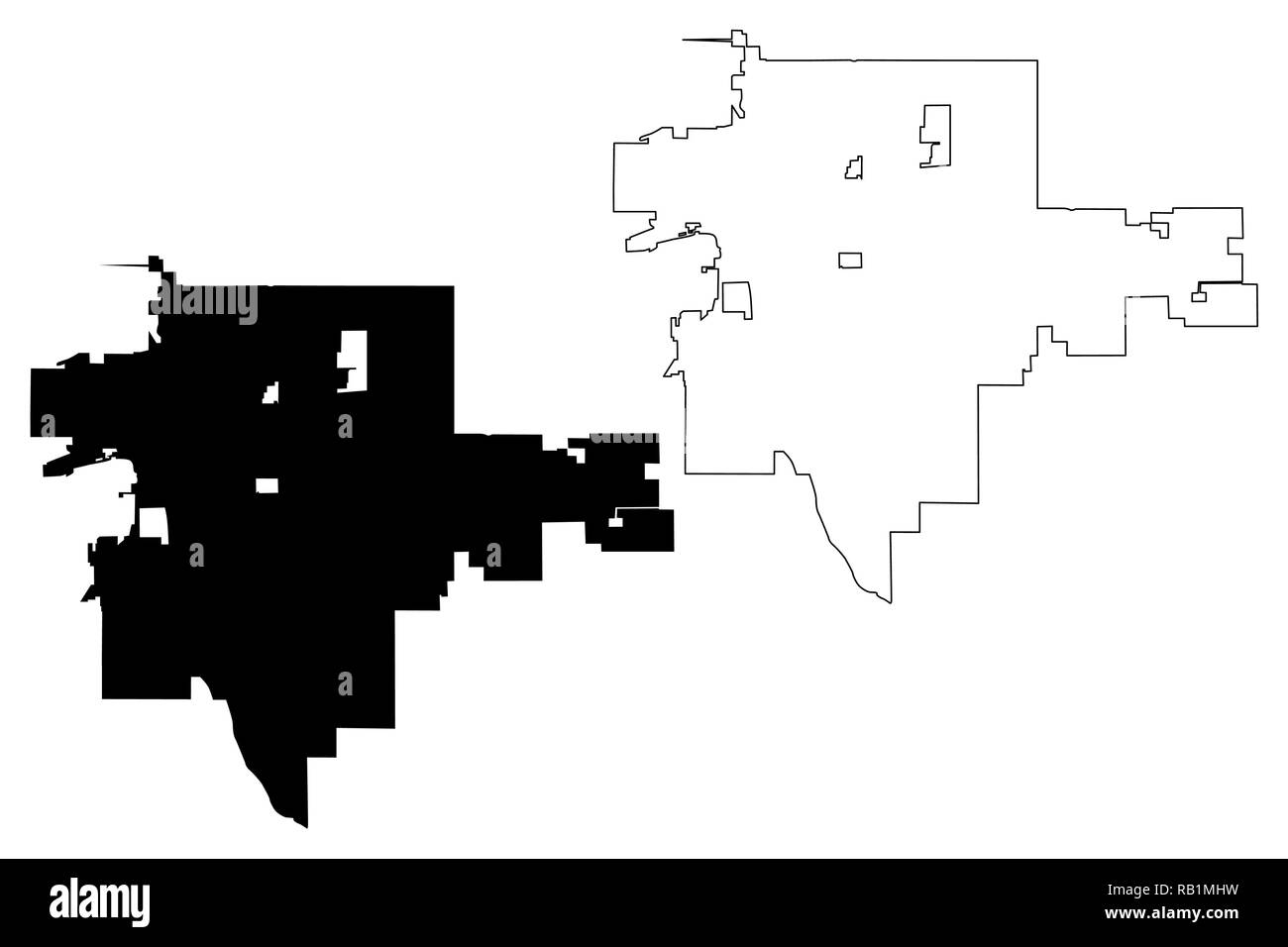 Tulsa vector outline map Black and White Stock Photos & Images - Alamy