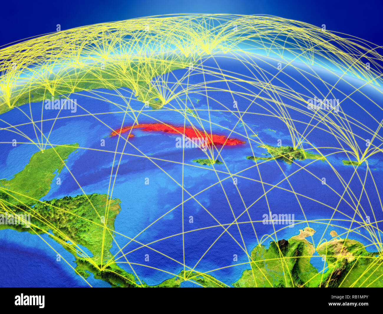 Cuba on planet Earth with international network representing ...