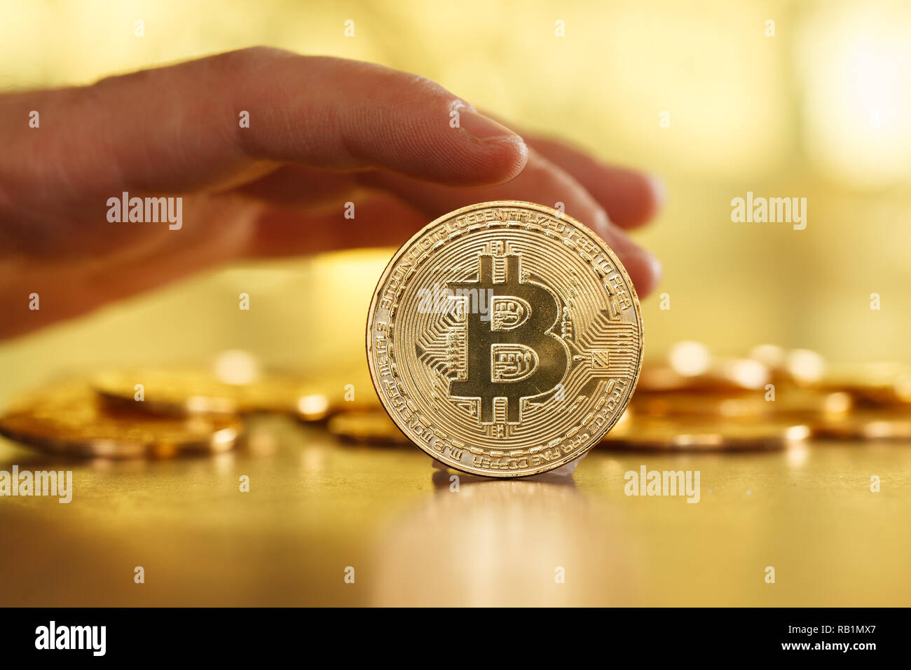 Bitcoin the future of the world currency system Stock Photo - Alamy