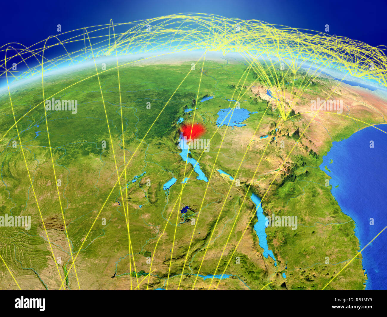 Network map burundi country hi-res stock photography and images - Alamy