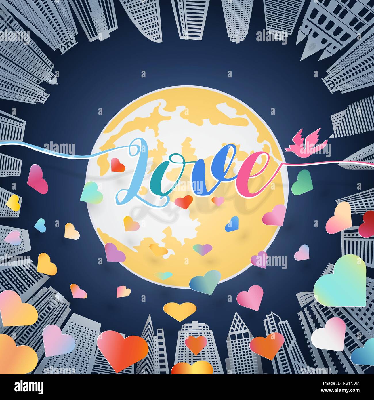 Coral full moon Stock Vector Images - Alamy