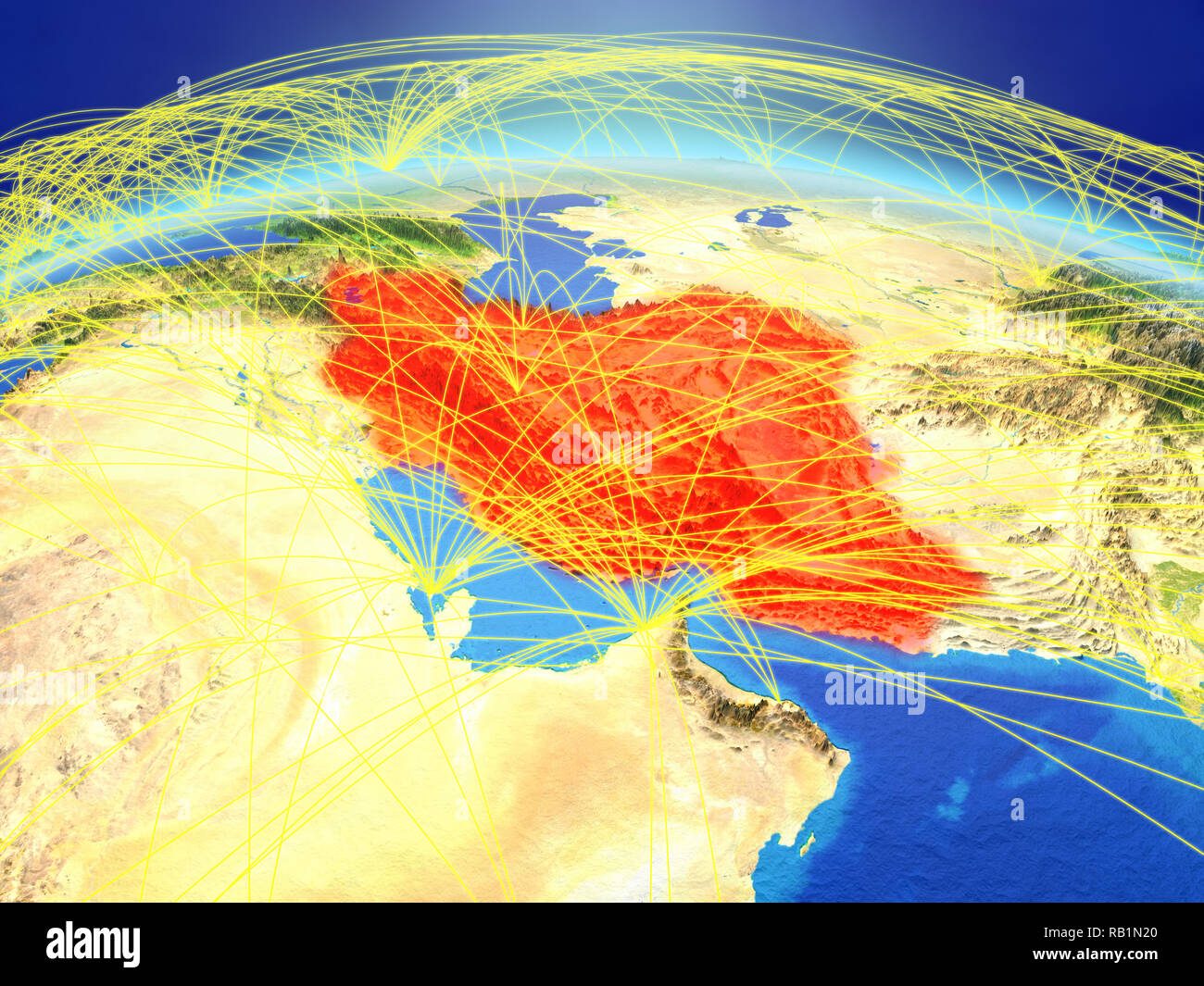 Iran on planet Earth with international network representing ...