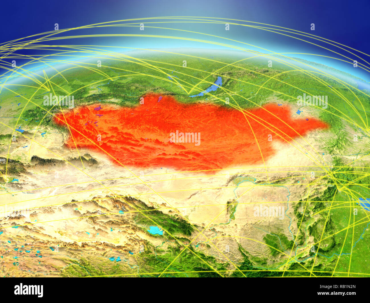 Mongolia on planet Earth with international network representing ...
