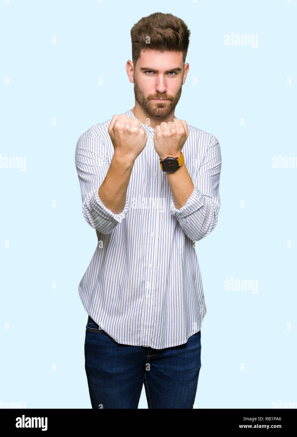 Fighting pose fist young man hi-res stock photography and images - Alamy