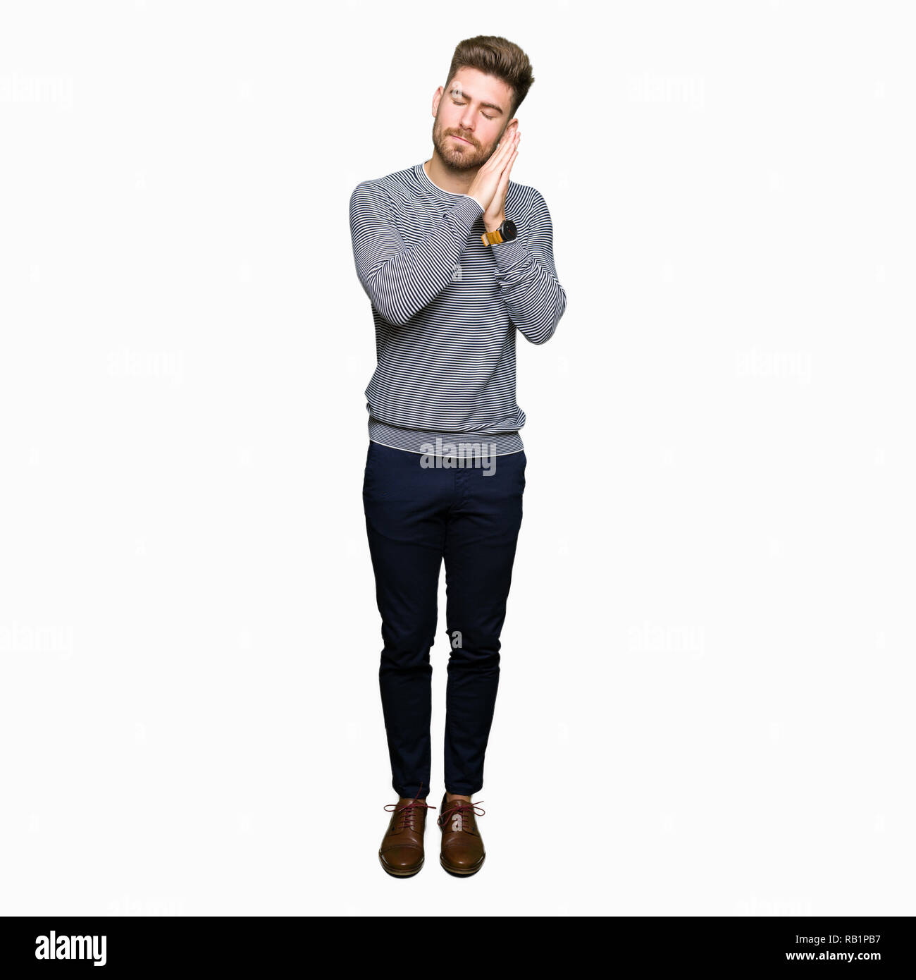 Young hispanic man sleeping Cut Out Stock Images & Pictures - Alamy