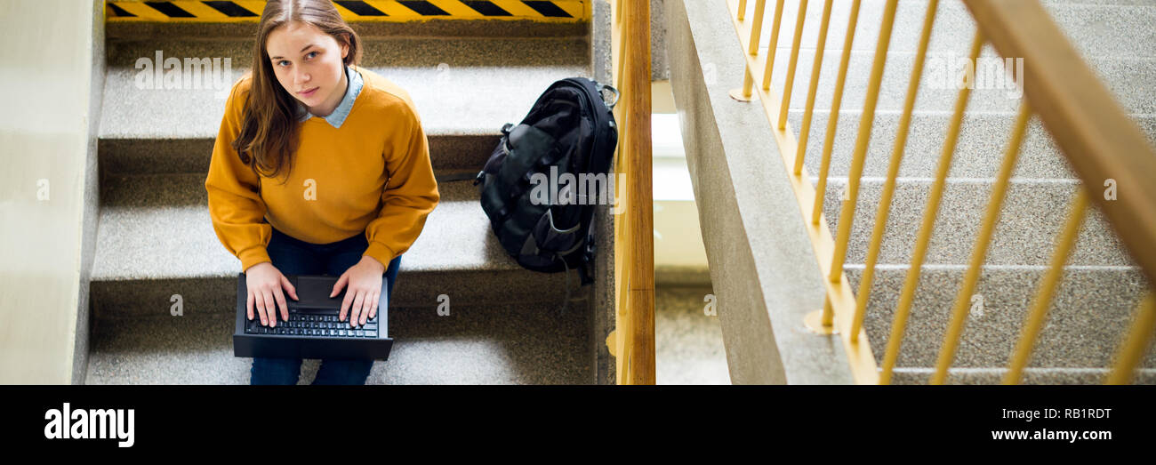 School stairway hi-res stock photography and images - Alamy