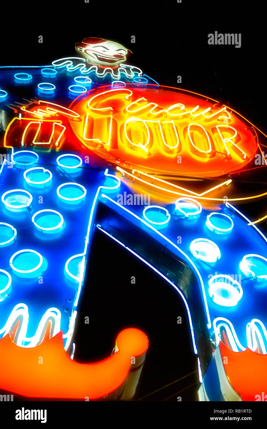 A vintage neon sign advertising a liquor store in Los Angeles ...