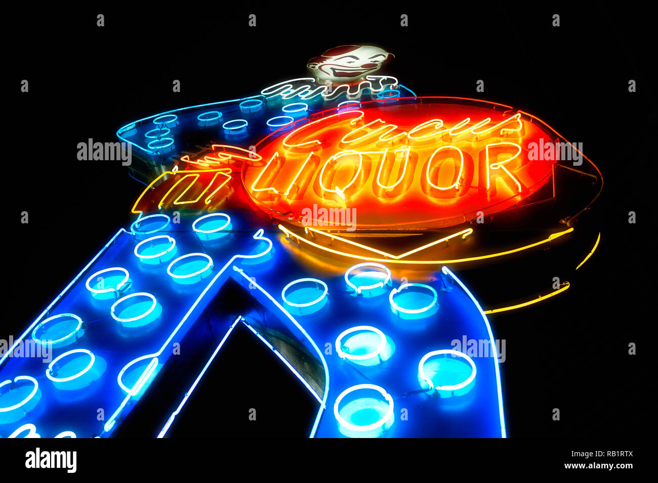 A vintage neon sign advertising a liquor store in Los Angeles ...
