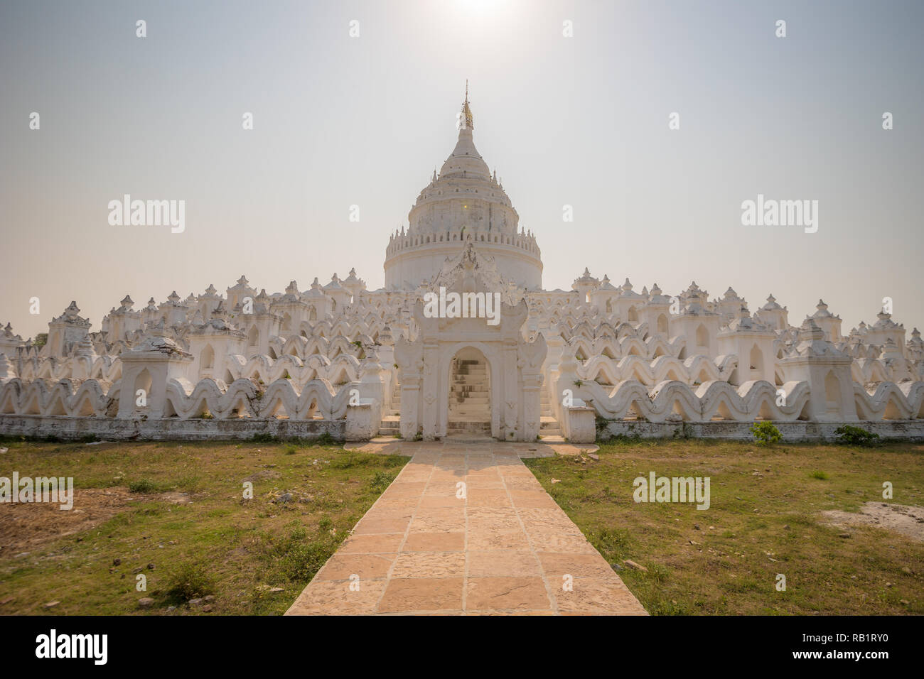 White temple in Mingun in Burma Stock Photo - Alamy