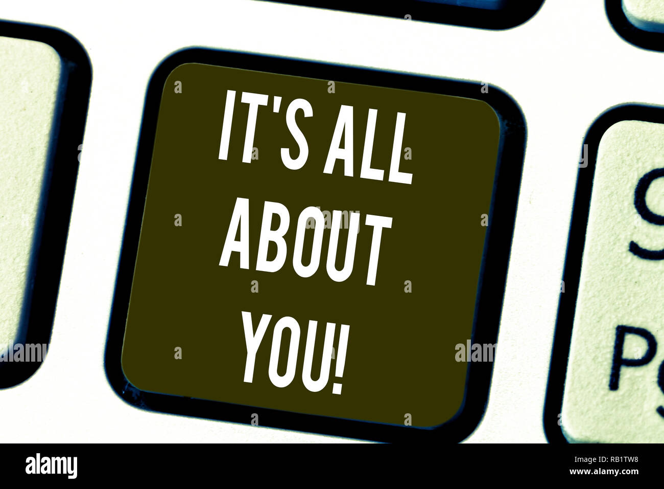 Writing note showing It S Is All About You. Business photo showcasing ...
