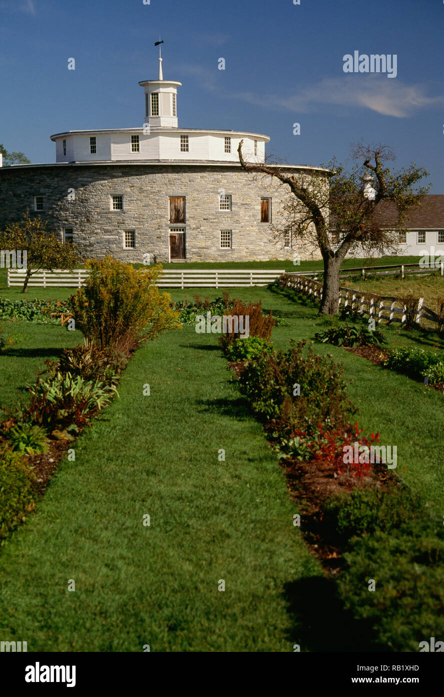 Round Stone Barn at the Hancock Shaker Village in Hancock ...
