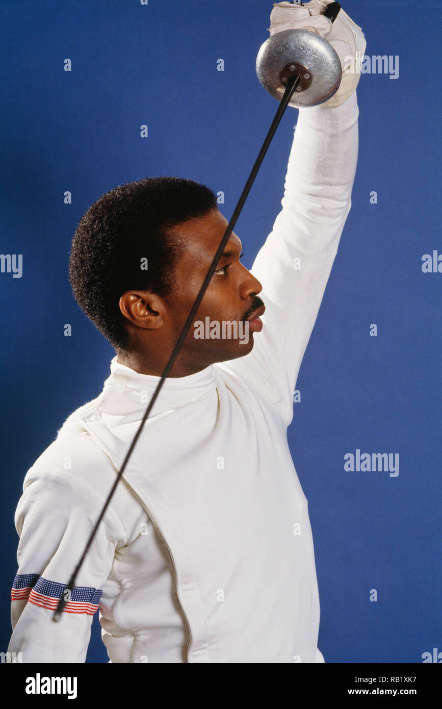 African American Male is a trained fencer, USA Stock Photo - Alamy