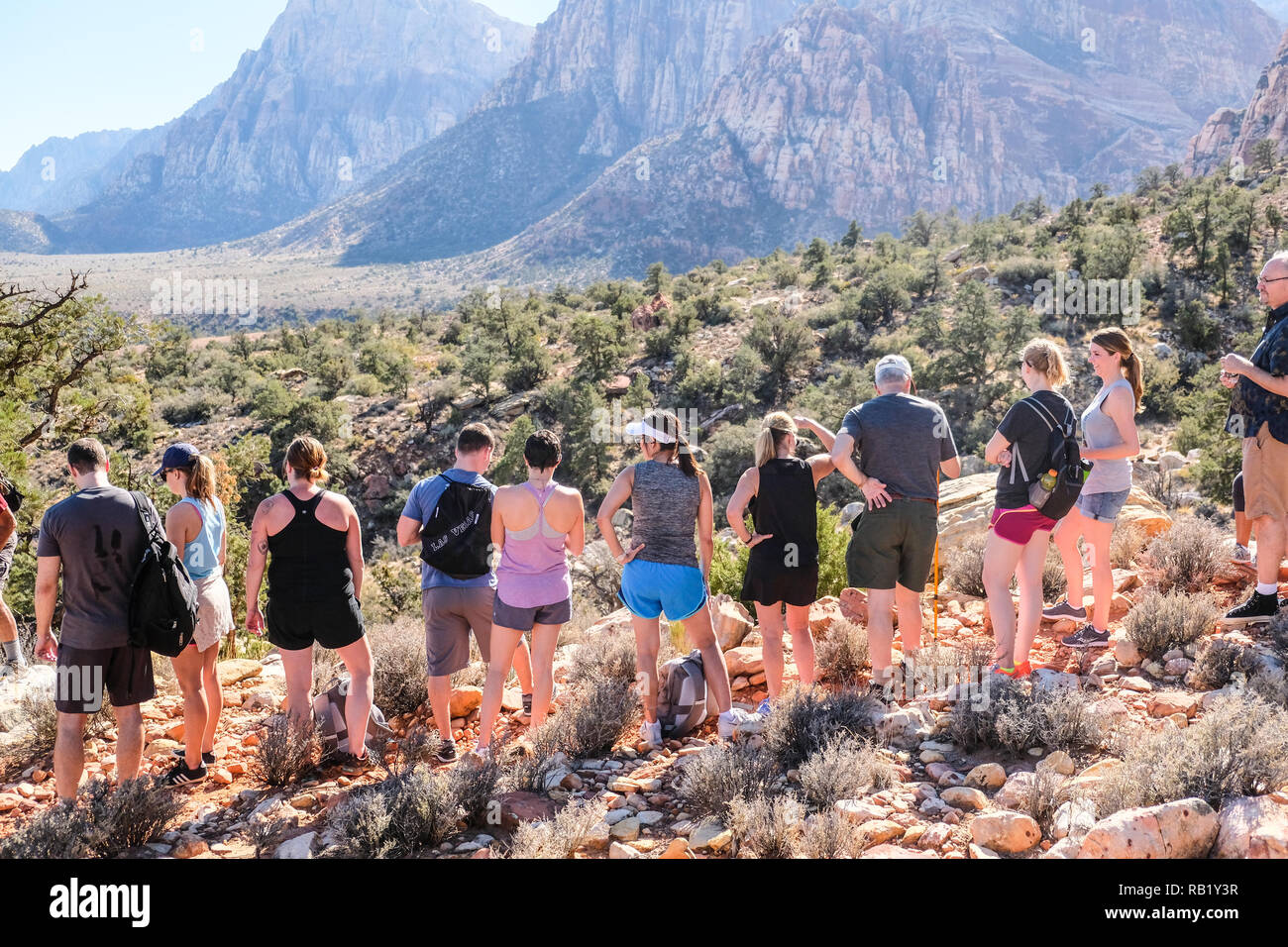 Group hikers taking trail hi-res stock photography and images - Alamy