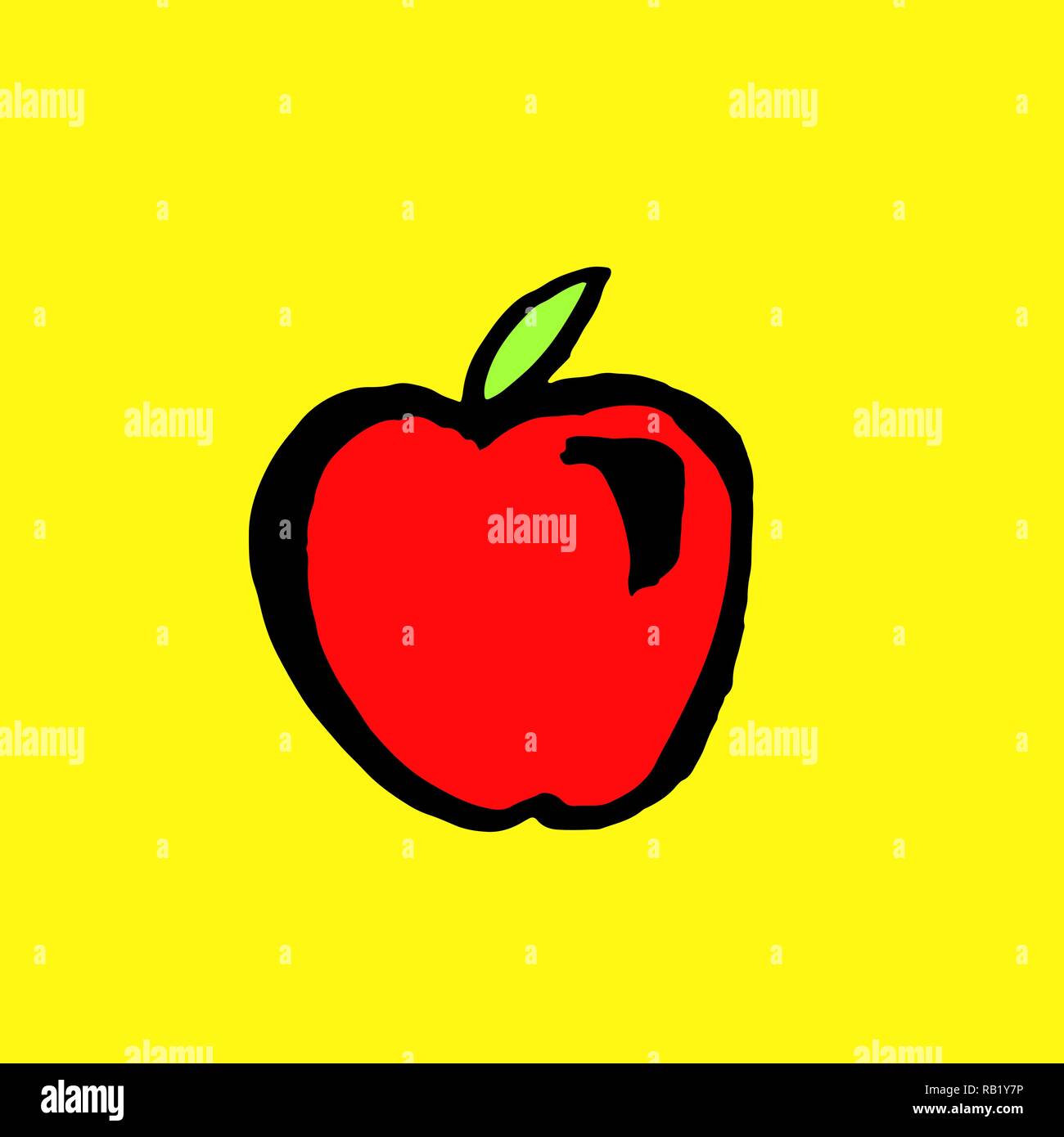 Red apple grunge icon. Vector illustration Stock Vector Image & Art - Alamy