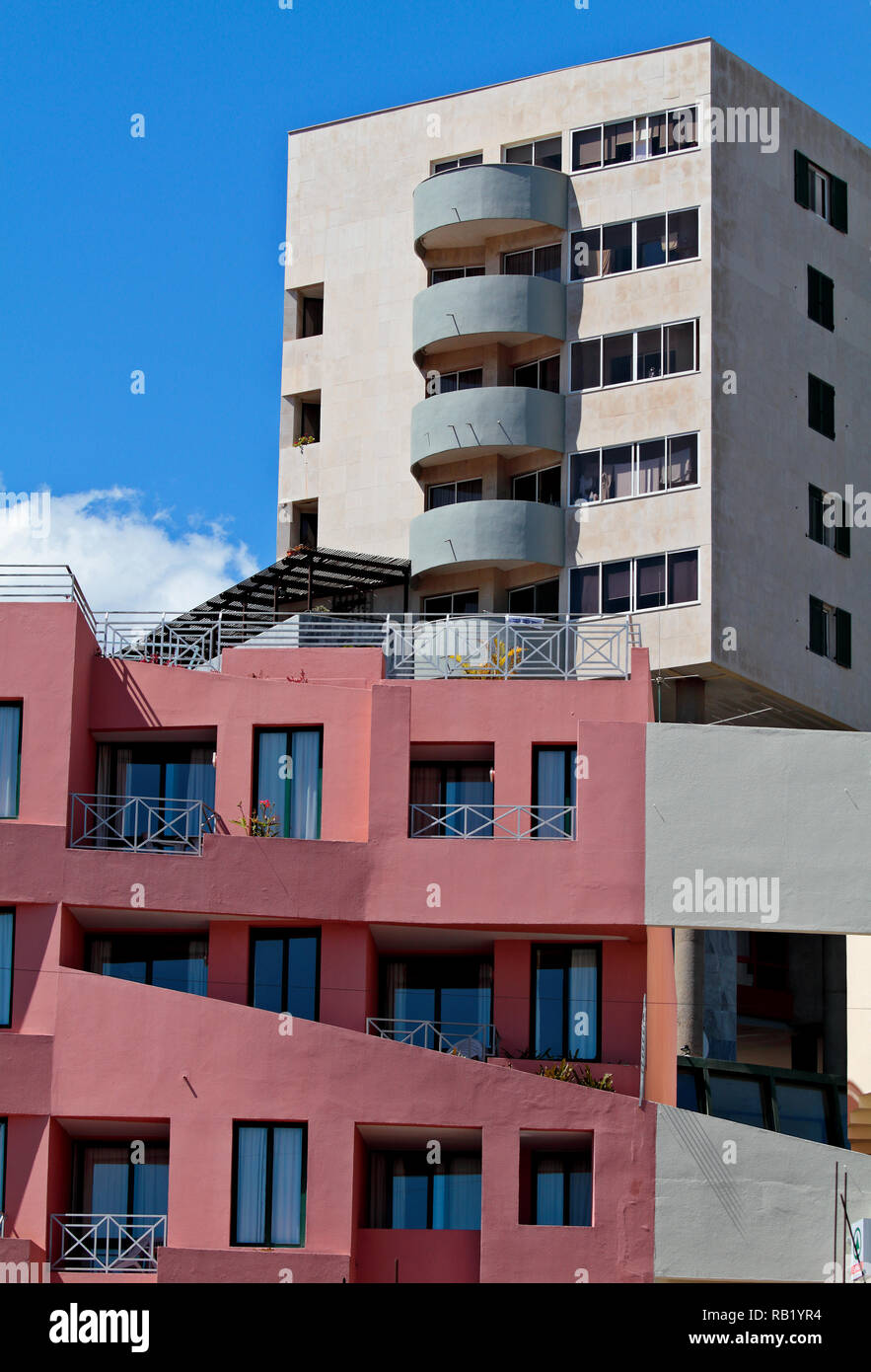 High rise buildings at Madeira island Portugal Stock Photo - Alamy