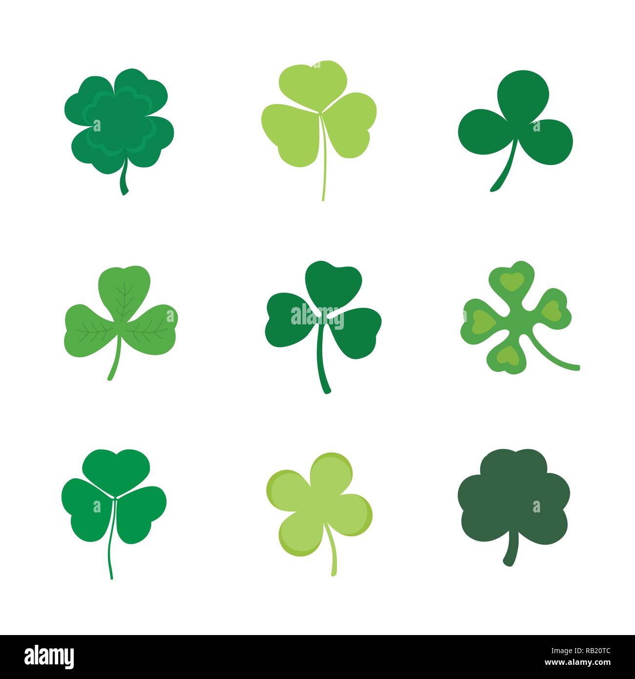 Set of Four and Three Leaf Clover, stock vector illustration Stock ... Set of Four and Three Leaf Clover, stock vector illustration Stock ...