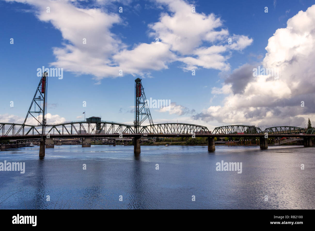 Hawthorne Bridge - a truss bridge with a vertical lift that spans the ...