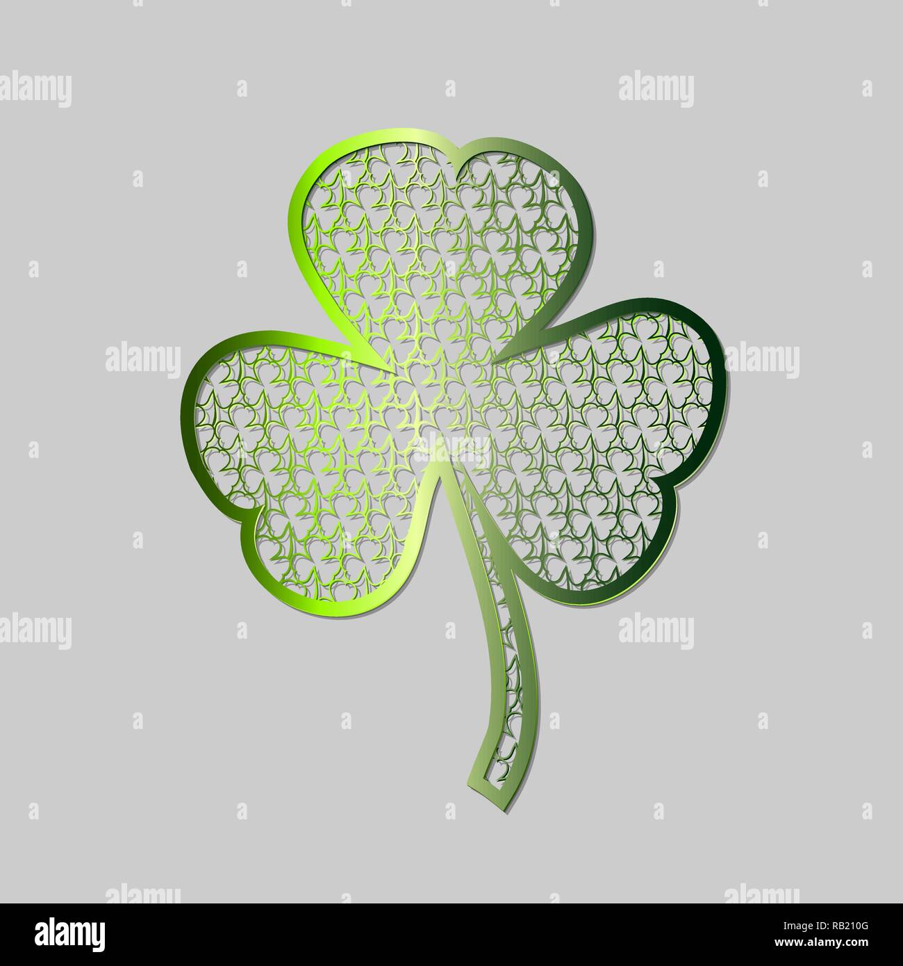 Stylish modern St. Patrick's day card. Stylized shamrock isolated on ...