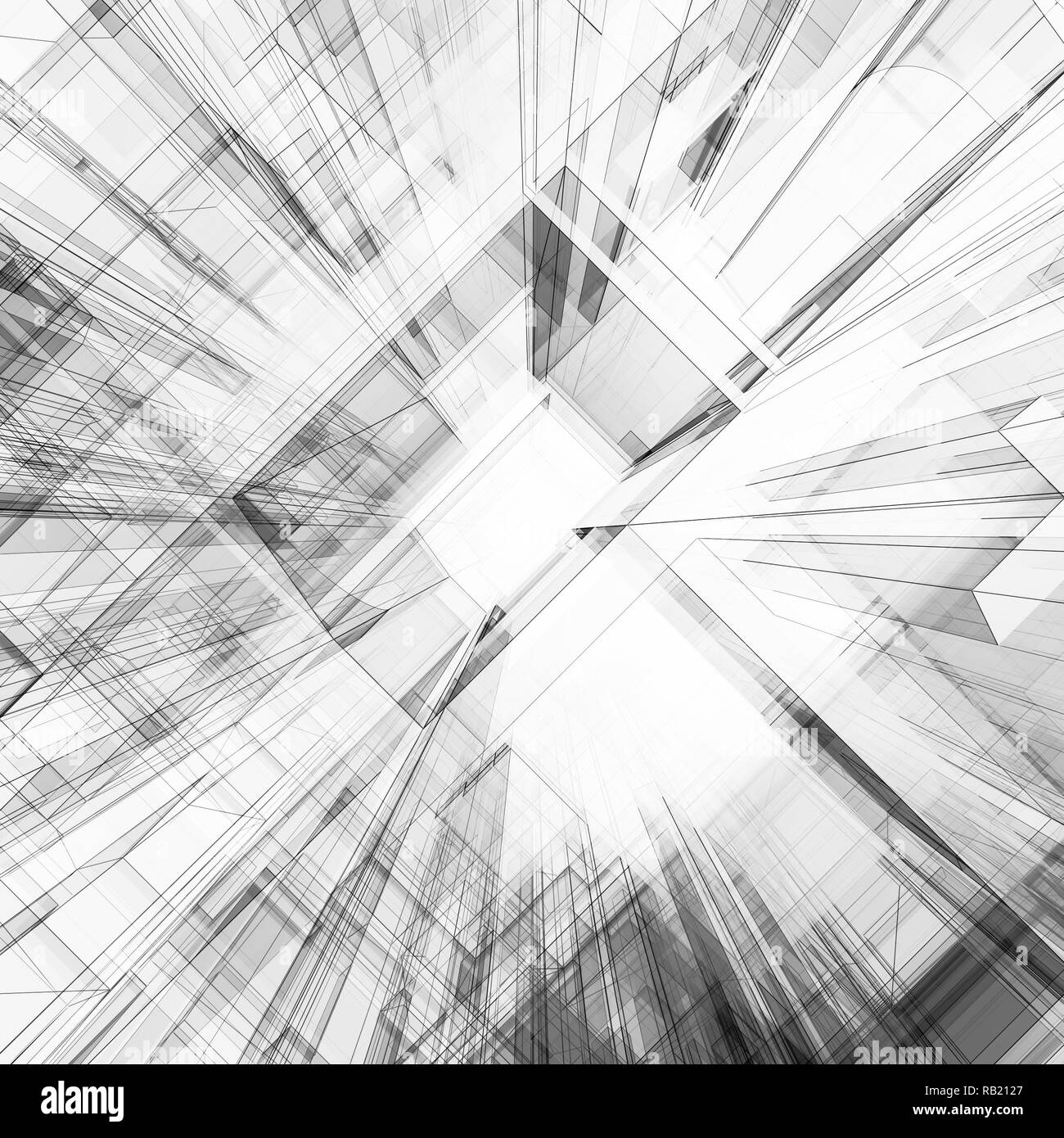 Abstract architecture 3d rendering Stock Photo - Alamy