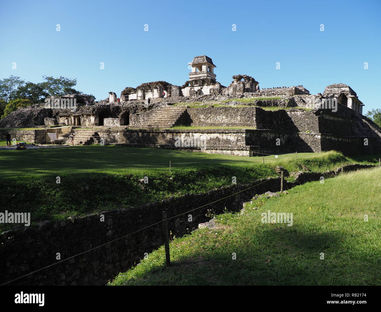 Ancient ruins of royal palace of Pakal the great at mayan National Park ...