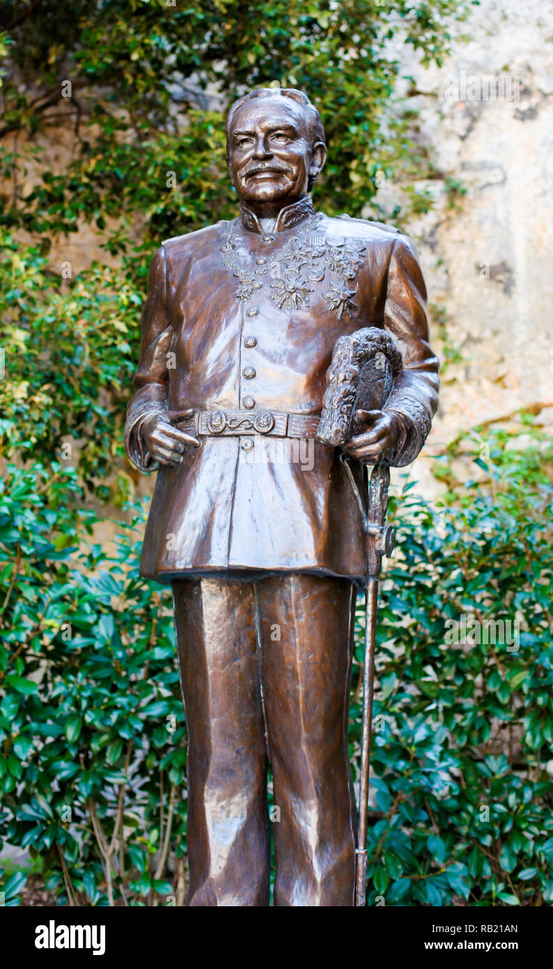 Statue of Rainier III, Prince of Monaco, who ruled the Principality for ...