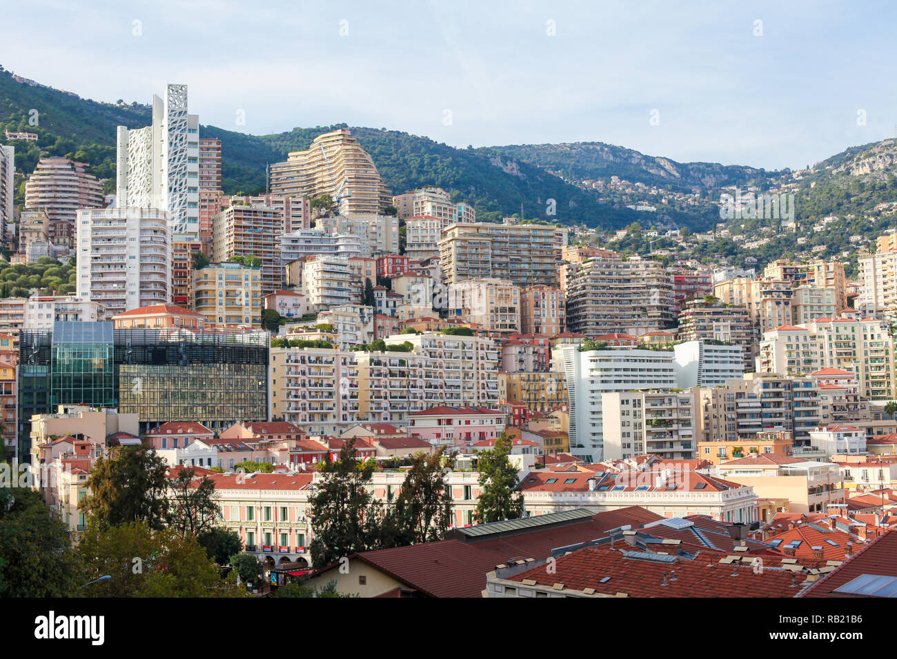 View from Le Rocher on High Rise Buildings in the Principality of ...