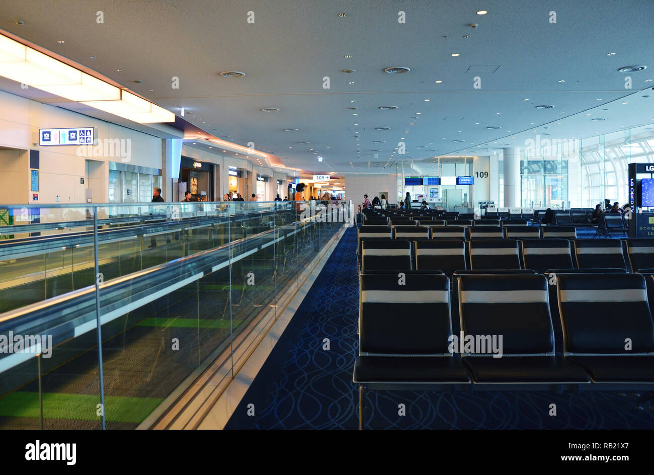 Tokyo, Japan - November 24, 2018: People waiting for departure inside ...