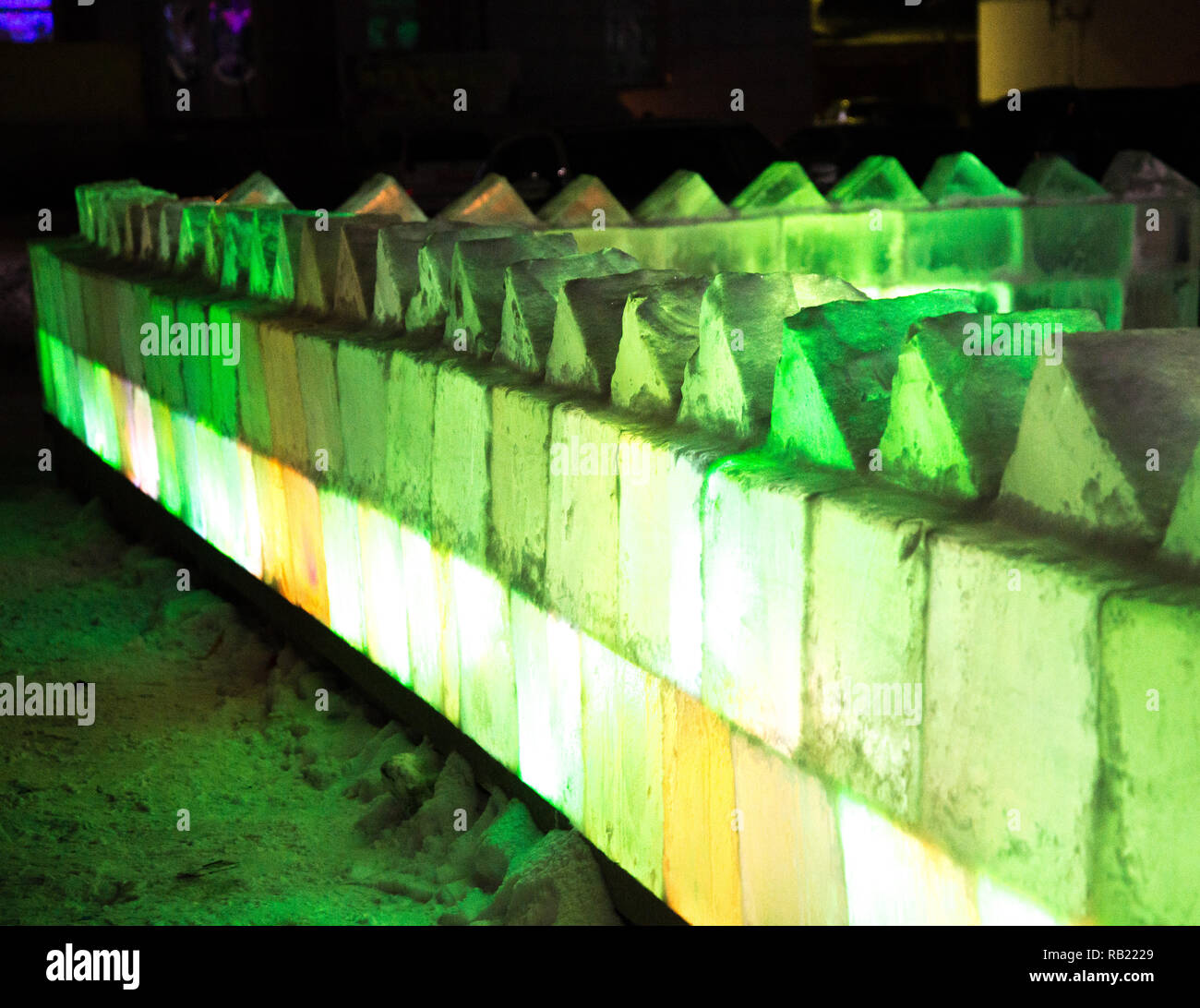 green glow of ice , ice wall Stock Photo - Alamy
