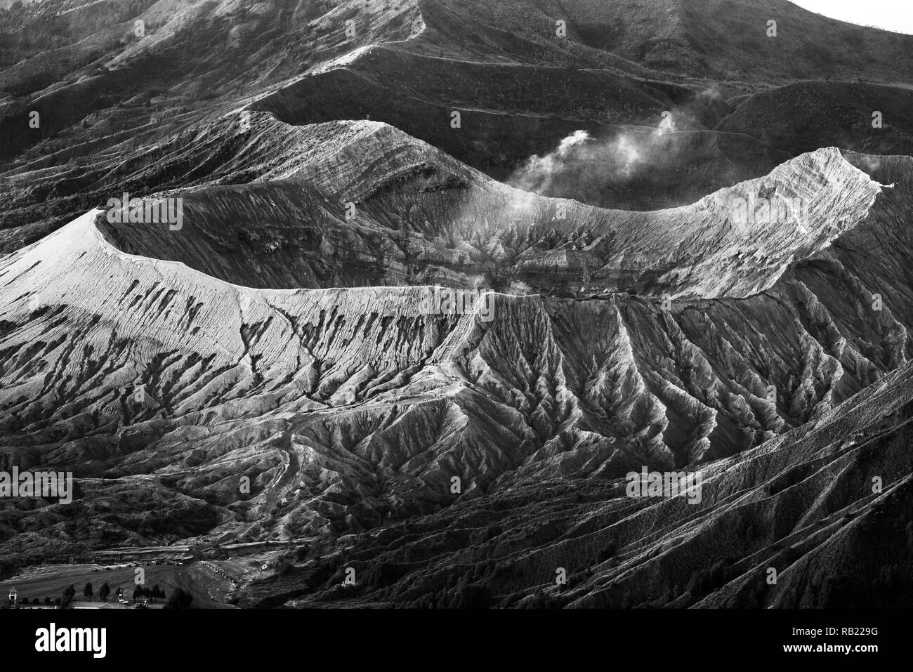 Bromo mountain black and white color Stock Photo - Alamy
