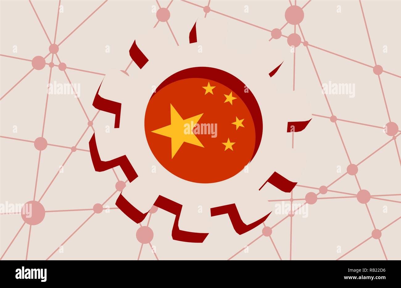 3D cog wheel with China flag Stock Vector Image & Art - Alamy