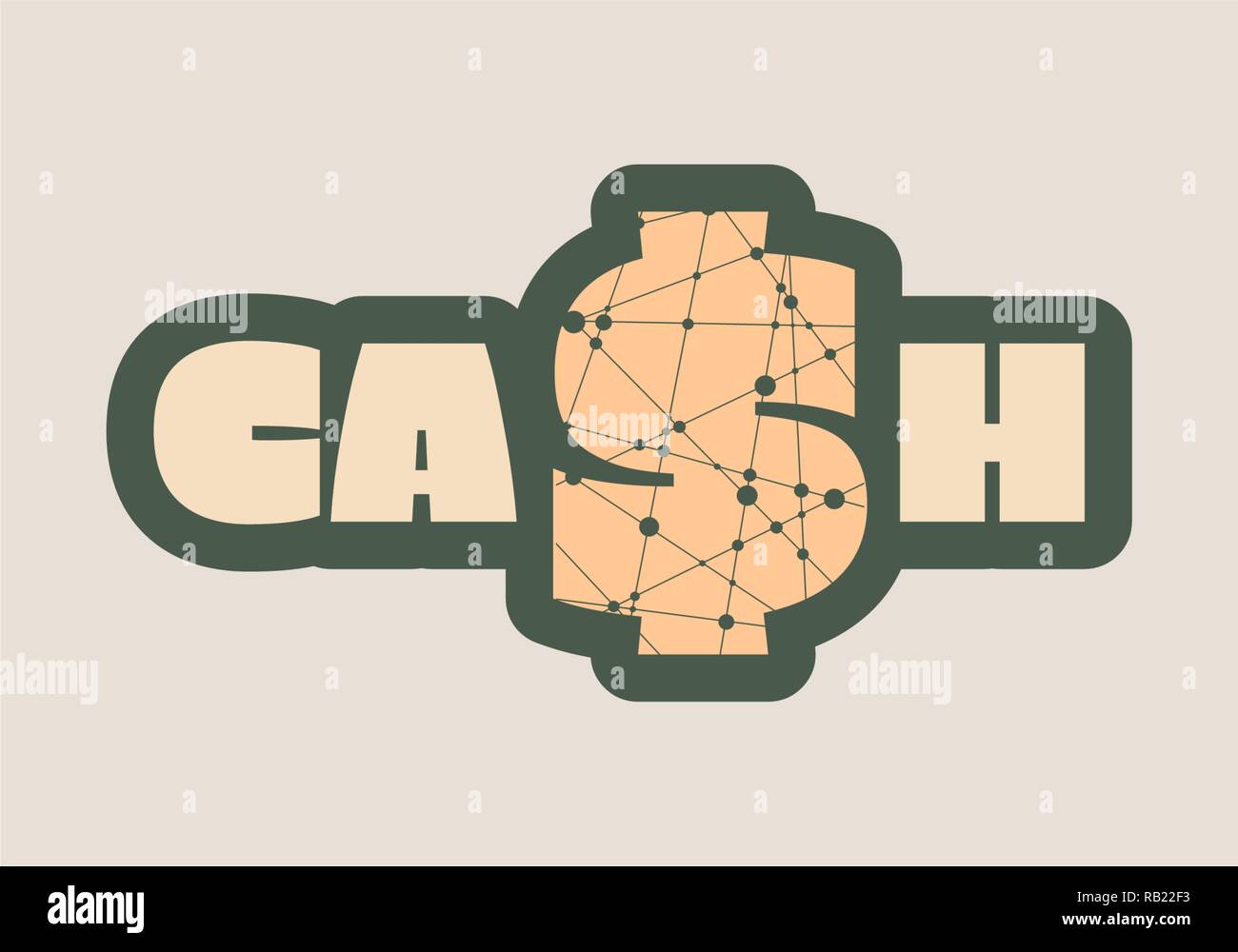 Cash outline yellow sticker Stock Vector Image & Art - Alamy