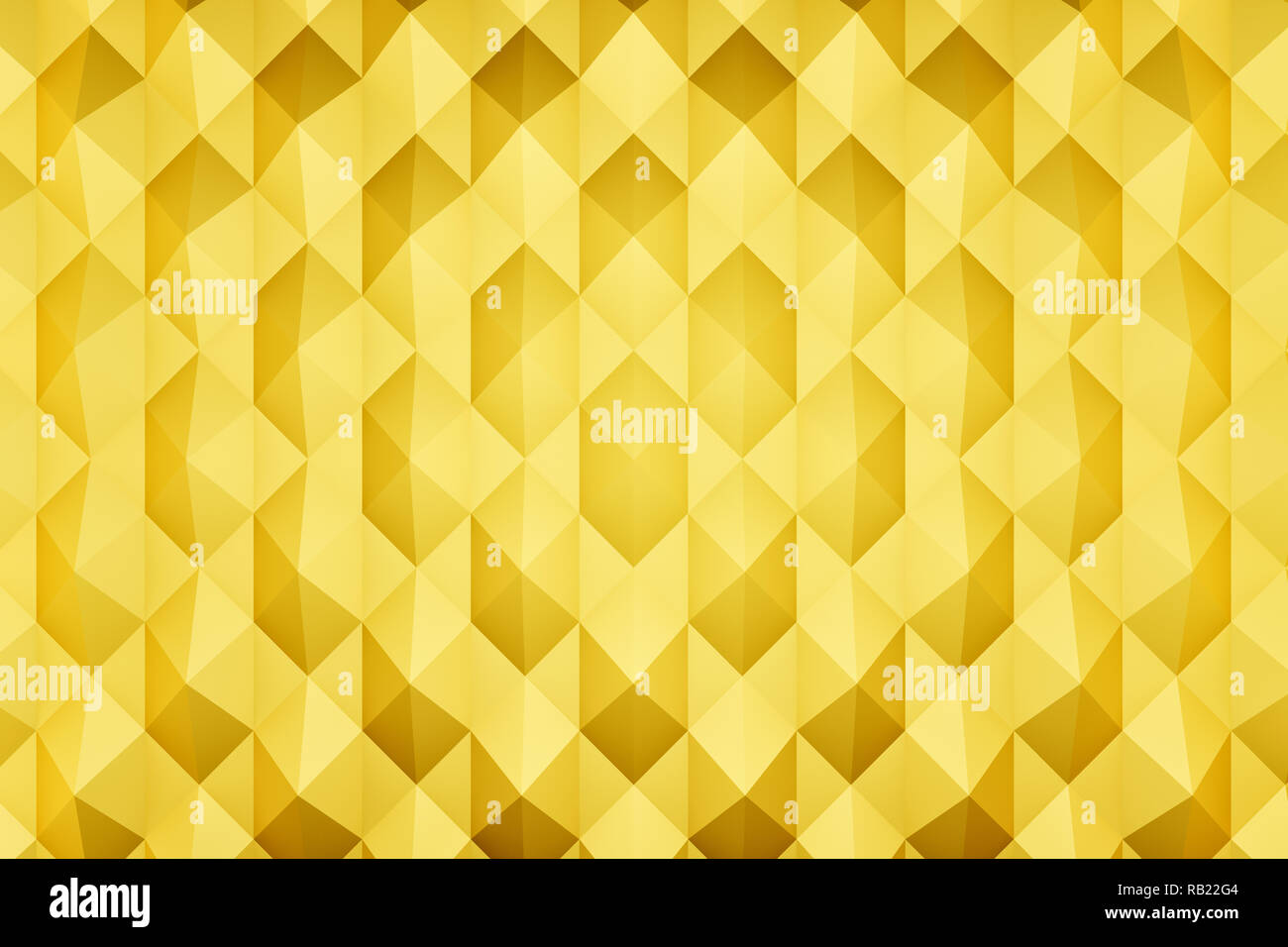 3d rendering: Abstract golden background with endless pyramid shapes ...